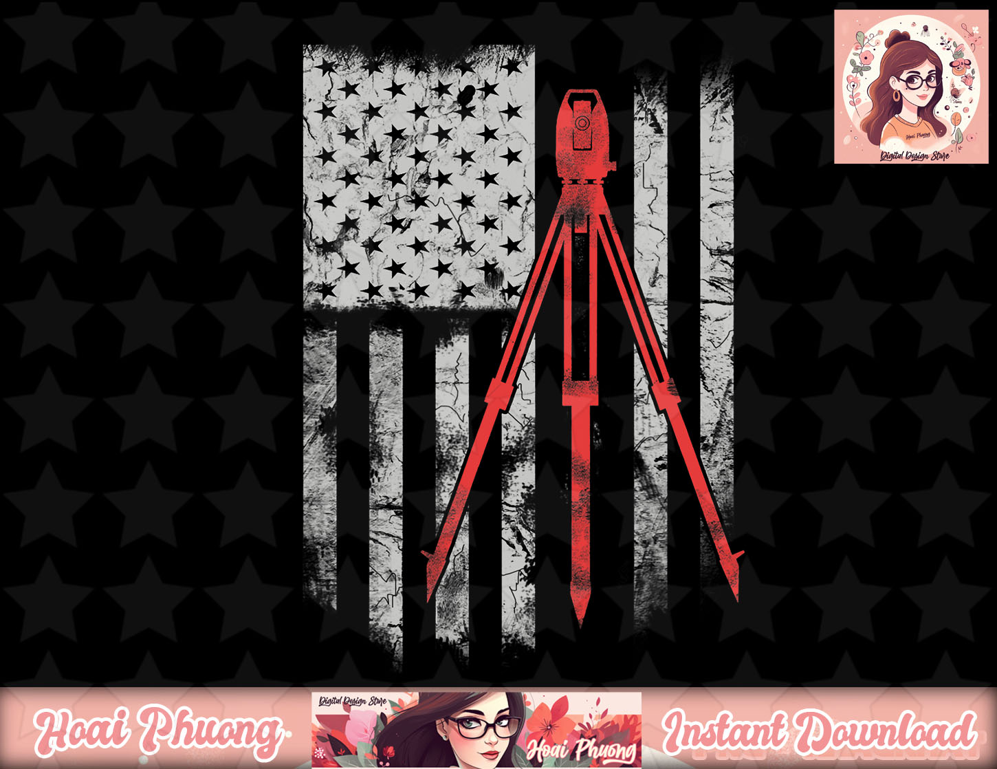 Tripod Survey Flag America 4th July Land Surveyor png, insta - Inspire ...