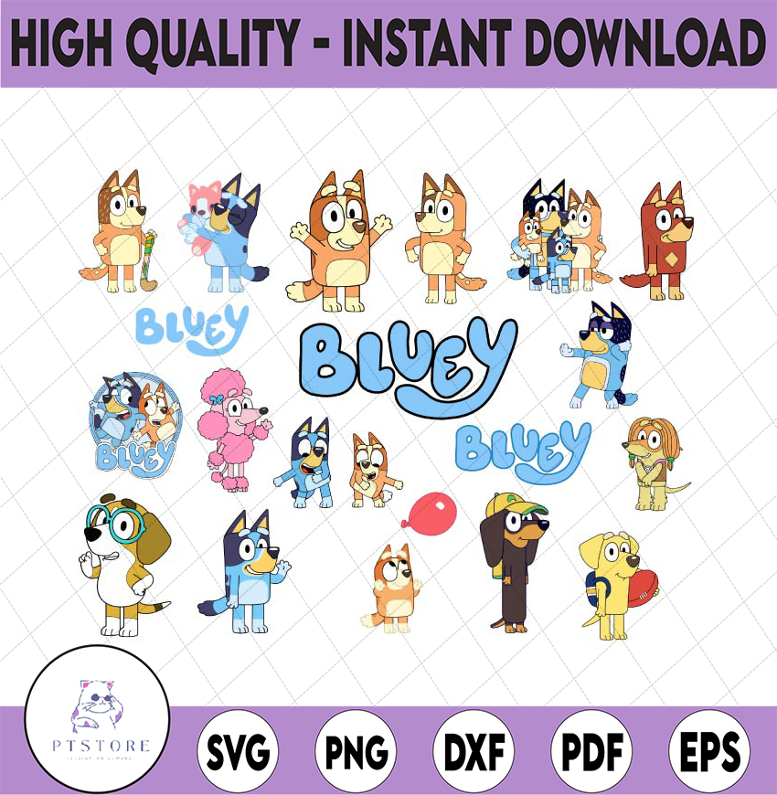 19 Designs Bluey SVG Bundle | Bluey svg | Bluey birthday | B | Inspire ...