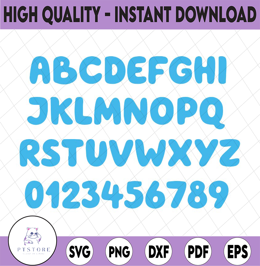 Bluey Font | Bluey Full Anlpabet SVG | Bluey svg | Bluey bir - Inspire ...