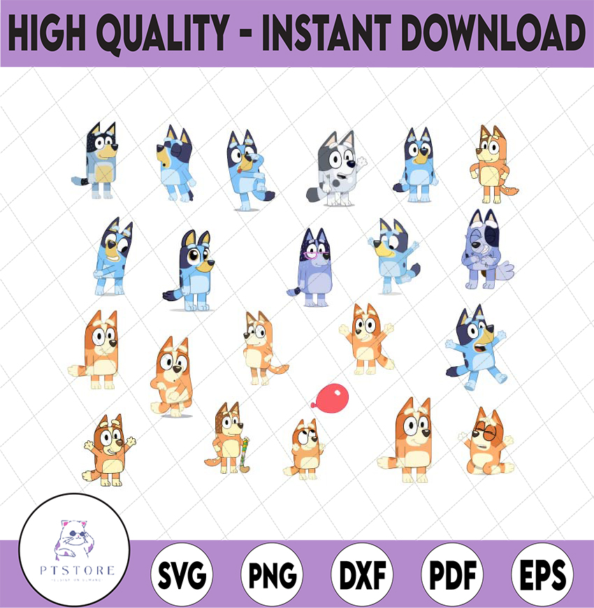 21 Designs Bluey SVG Bundle | Bluey svg | Bluey birthday | B | Inspire ...