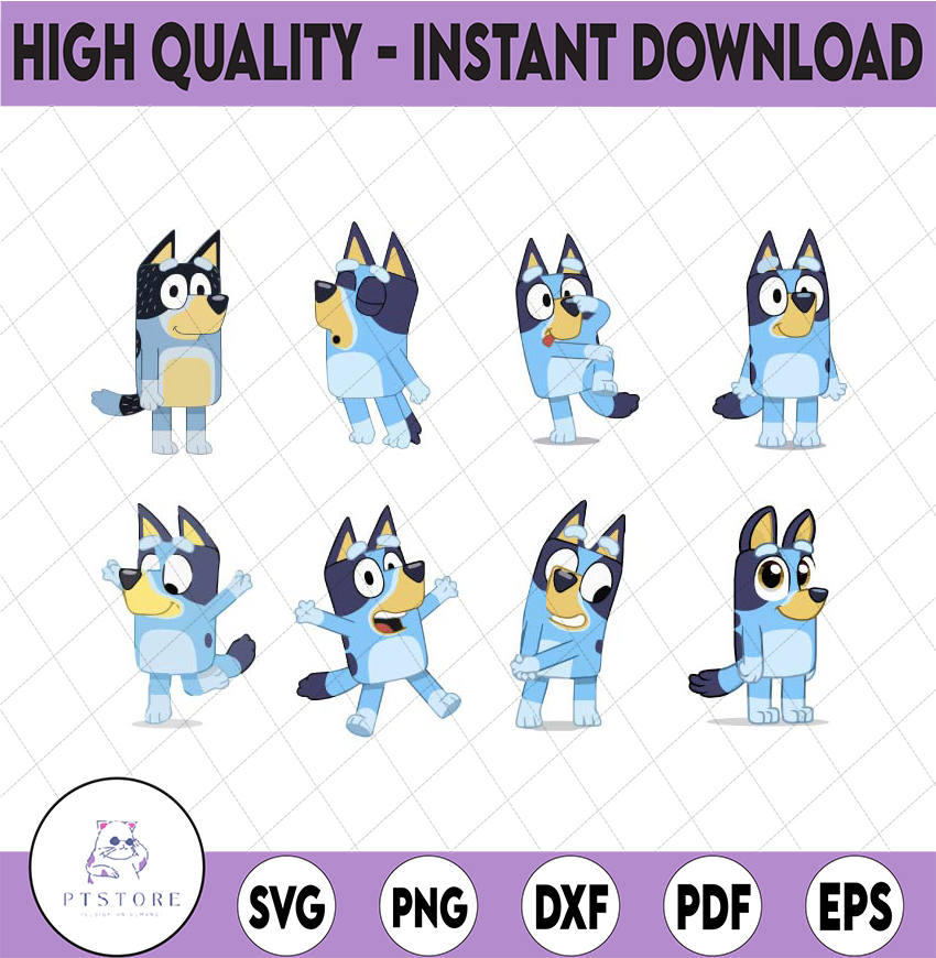 10 Designs Bluey SVG Bundle | Bluey svg | Bluey birthday | B - Inspire ...