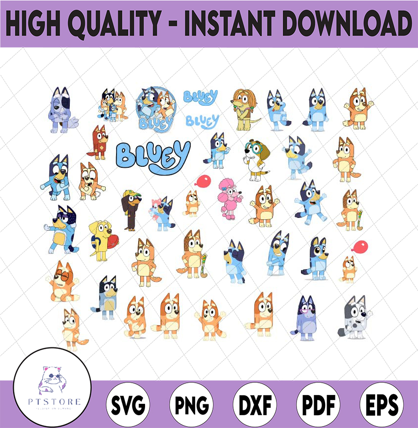40 Designs Bluey SVG Bundle | Bluey svg | Bluey birthday | B - Inspire ...