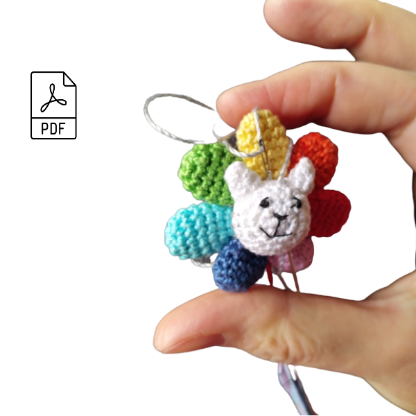 Cat rainbow flower crochet pattern pdf kitten brooch plants | Inspire ...