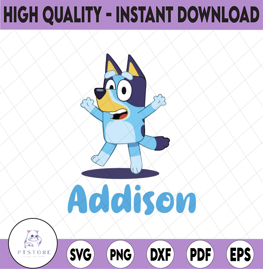 Personalized Name Bluey Svg, Bluey Birthday Party Svg, Bluey | Inspire ...