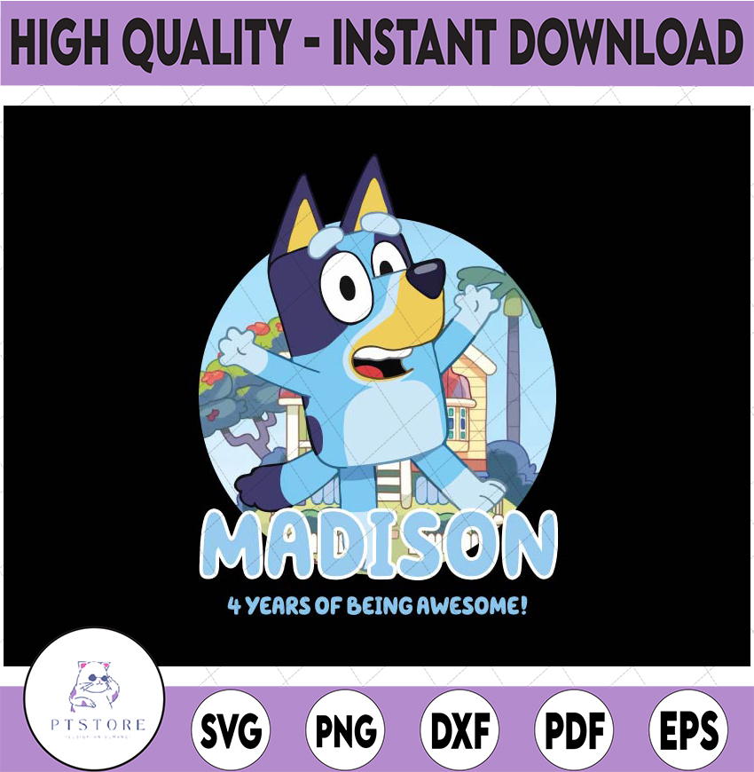 Personalized Name and Ages, Bluey Png, Bluey Family Png, Blu | Inspire ...