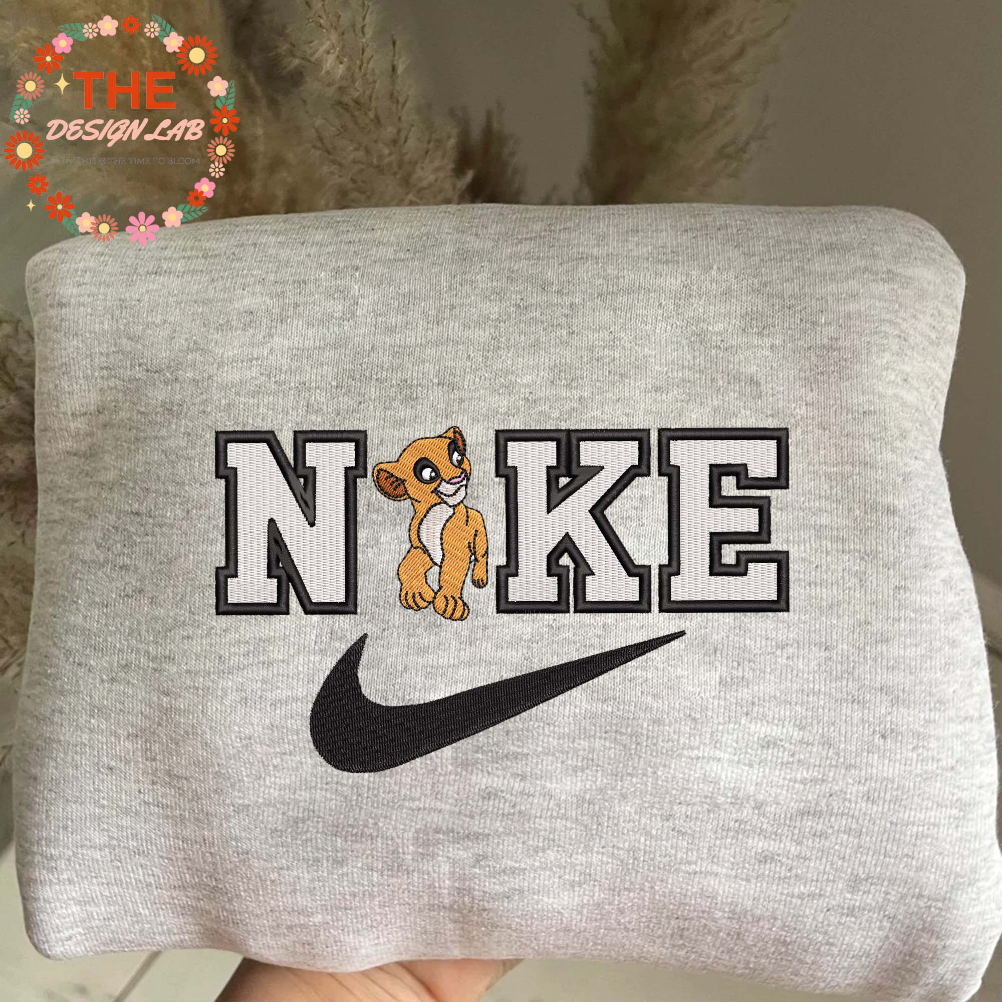 NIKE X Simba And Nala Embroidered Sweatshirt, Brand Embroide | Inspire ...