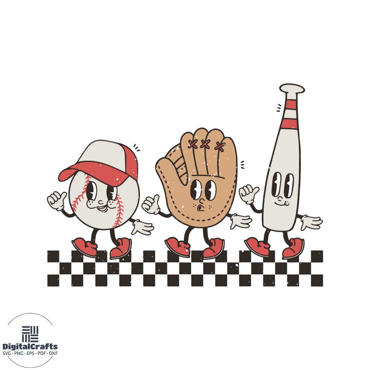 Retro Baseball SVG Baseball Cartoon SVG Cricut For Files Des | Inspire ...
