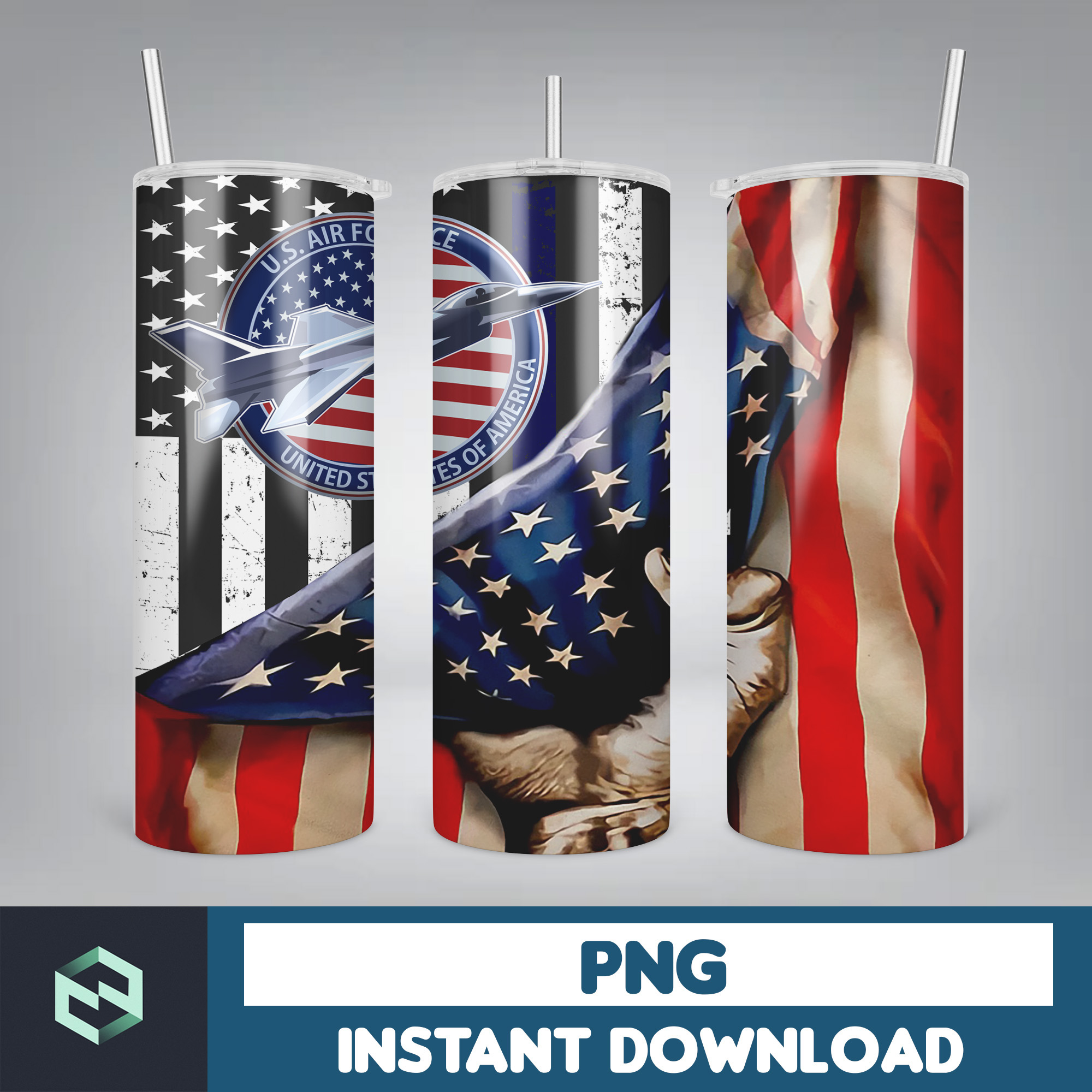 Army Veteran USA Flag 20oz Skinny Straight & Tapered Designs | Inspire ...