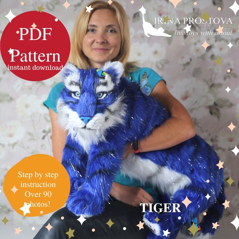 Tiger sewing pattern plush toy | instruction how to sew | St | Inspire ...