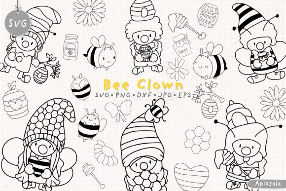 Bee Clown Digital Cut File Bundle SVG Bee Clown Digital Cut | Inspire ...