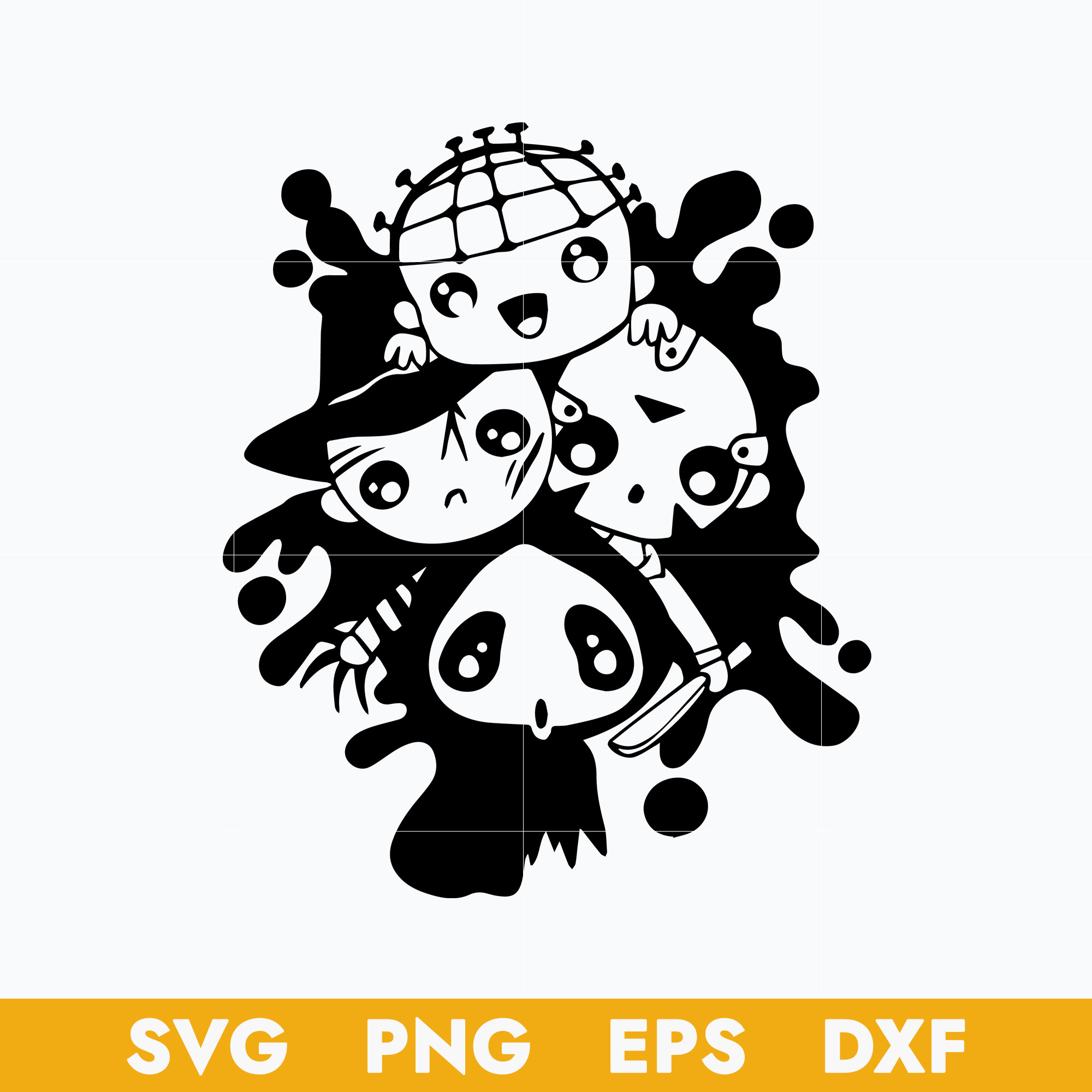 Cute Horror Friends Svg, Horror Movie Svg, Halloween Svg, Pn - Inspire ...