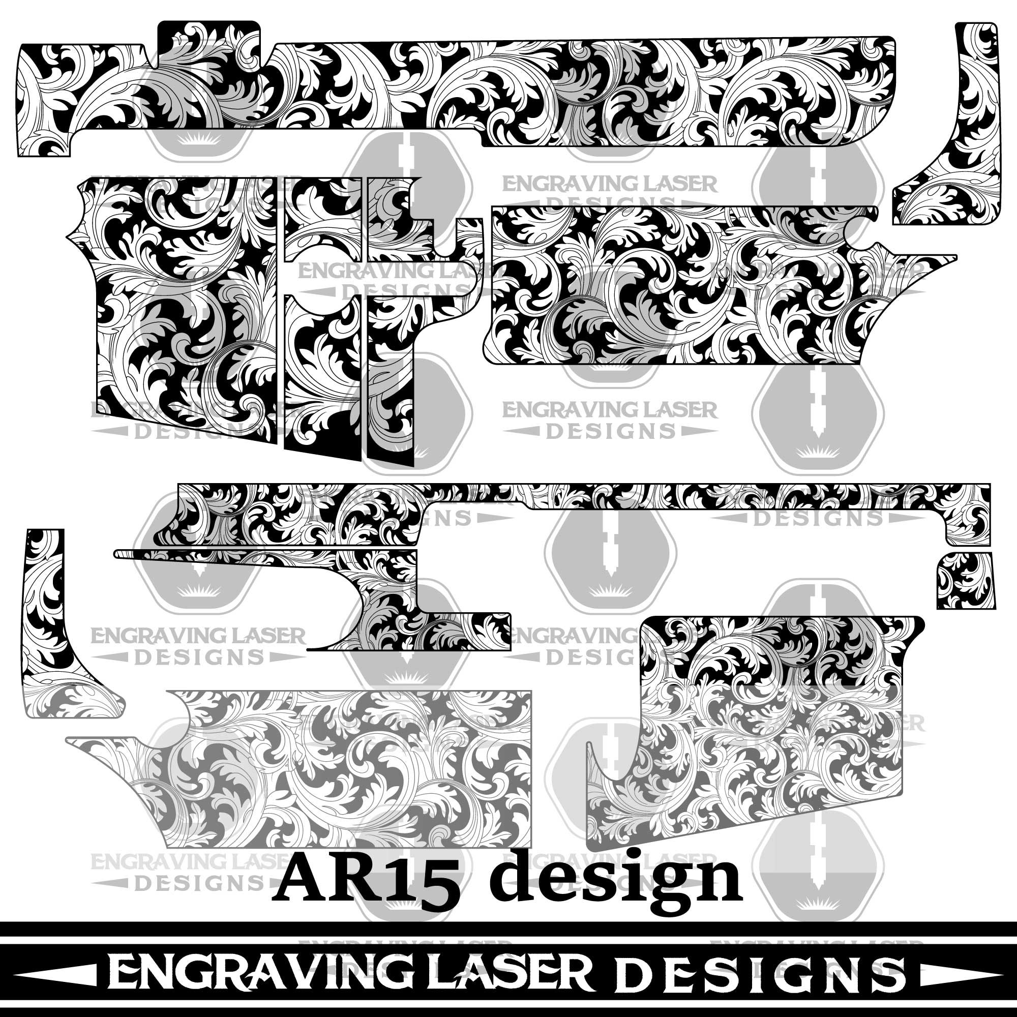 Engraving Laser Designs AR15 Scroll design | Inspire Uplift