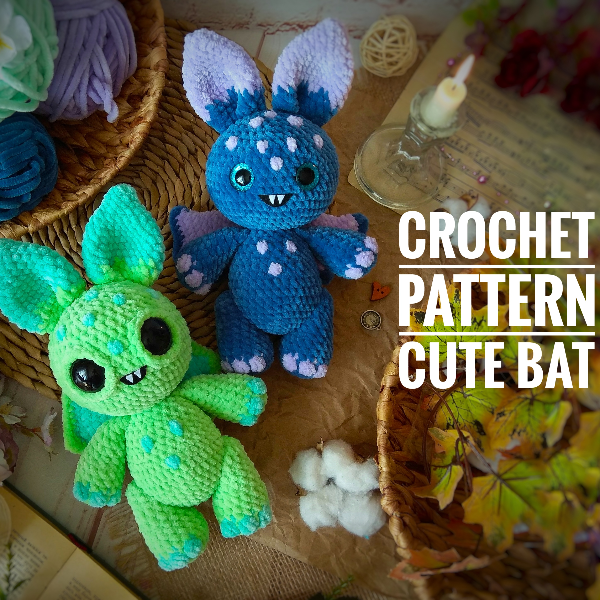 Crochet bat pattern, Amigurumi bat, Halloween toy pattern, c | Inspire ...