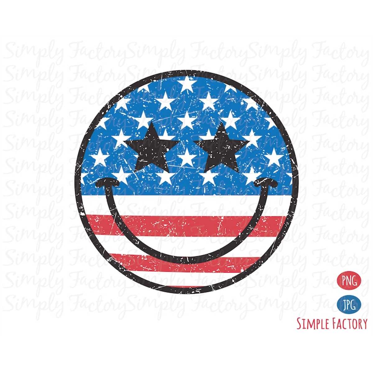 Retro American Flag Smiley Face Png, American Smiley face Pn | Inspire ...