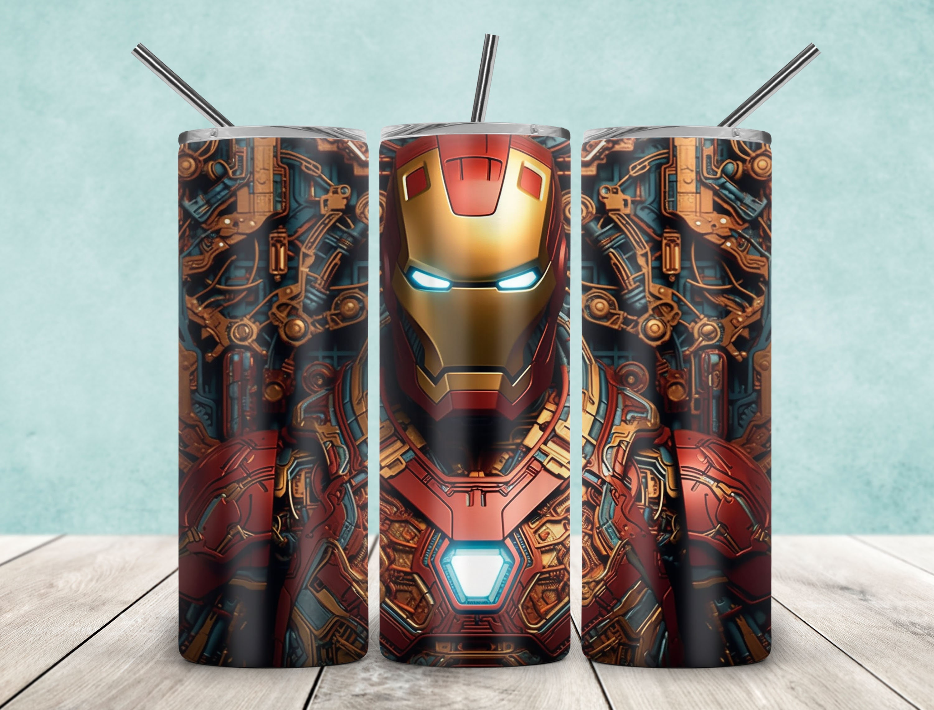 Iron Man Tumbler, Iron Man Super Hero Straight Wrap Skinny T - Inspire ...
