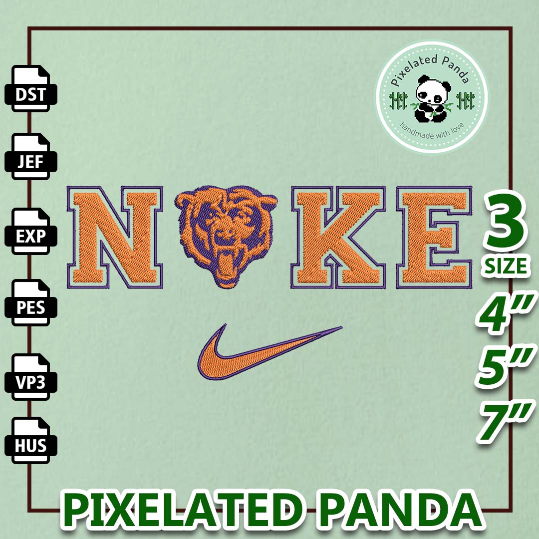 NIKE NFL Chicago Bears Logo Embroidery Design, NIKE Logo Spo | Inspire ...