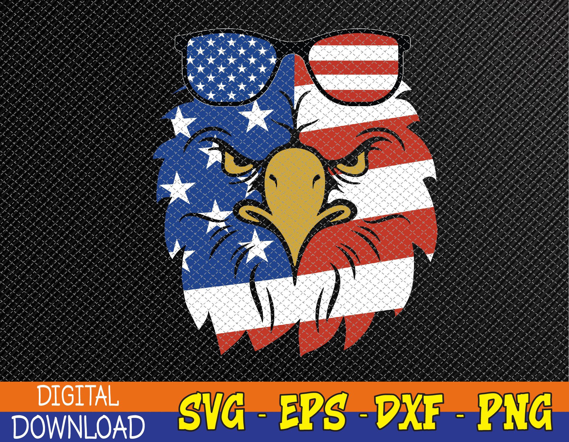 Patriotic Eagle - 4th of July Sunglass USA American Flag Svg | Inspire ...