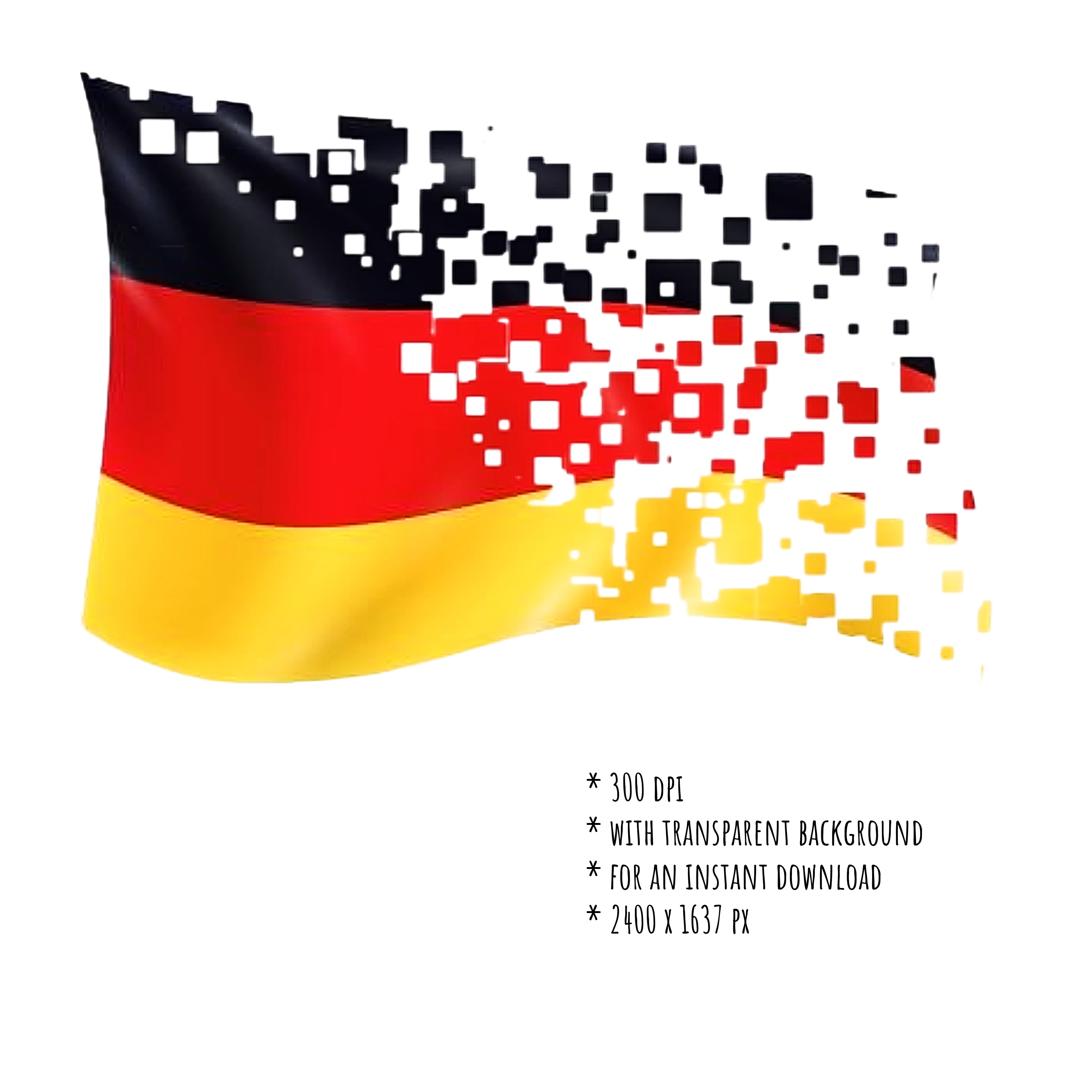 Germany flag. PNG transparent background. Instant download | Inspire Uplift