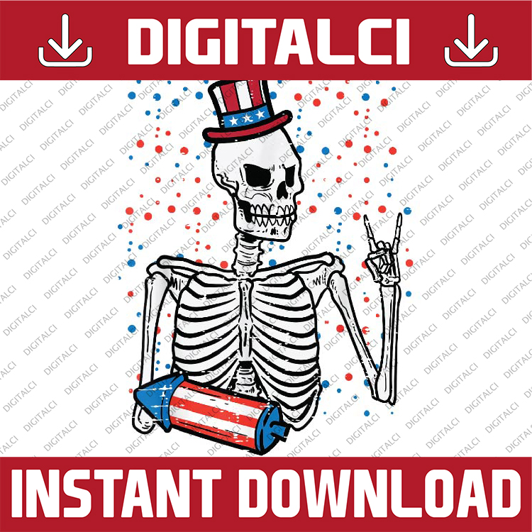 4th July Rocker Skeleton Patriotic Rock Png, Skeleton Dancin | Inspire ...
