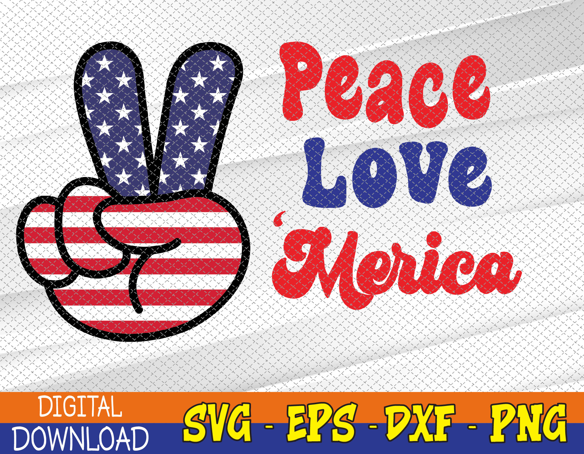 Peace Love 'Merica Digital Design Download, 4th of July Clip | Inspire ...