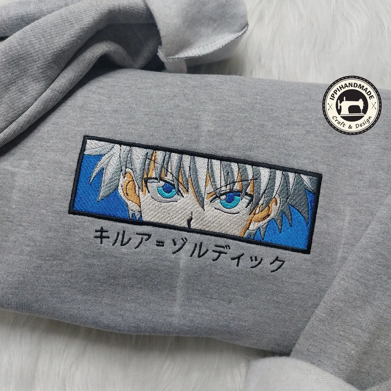 Inspired Anime Embroidered Sweatshirt, Killua Hunter X Hunte | Inspire ...