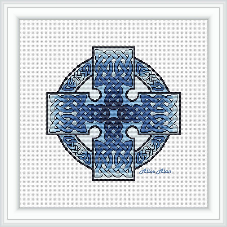 Cross stitch pattern catholic Cross silhouette celtic knot | Inspire Uplift