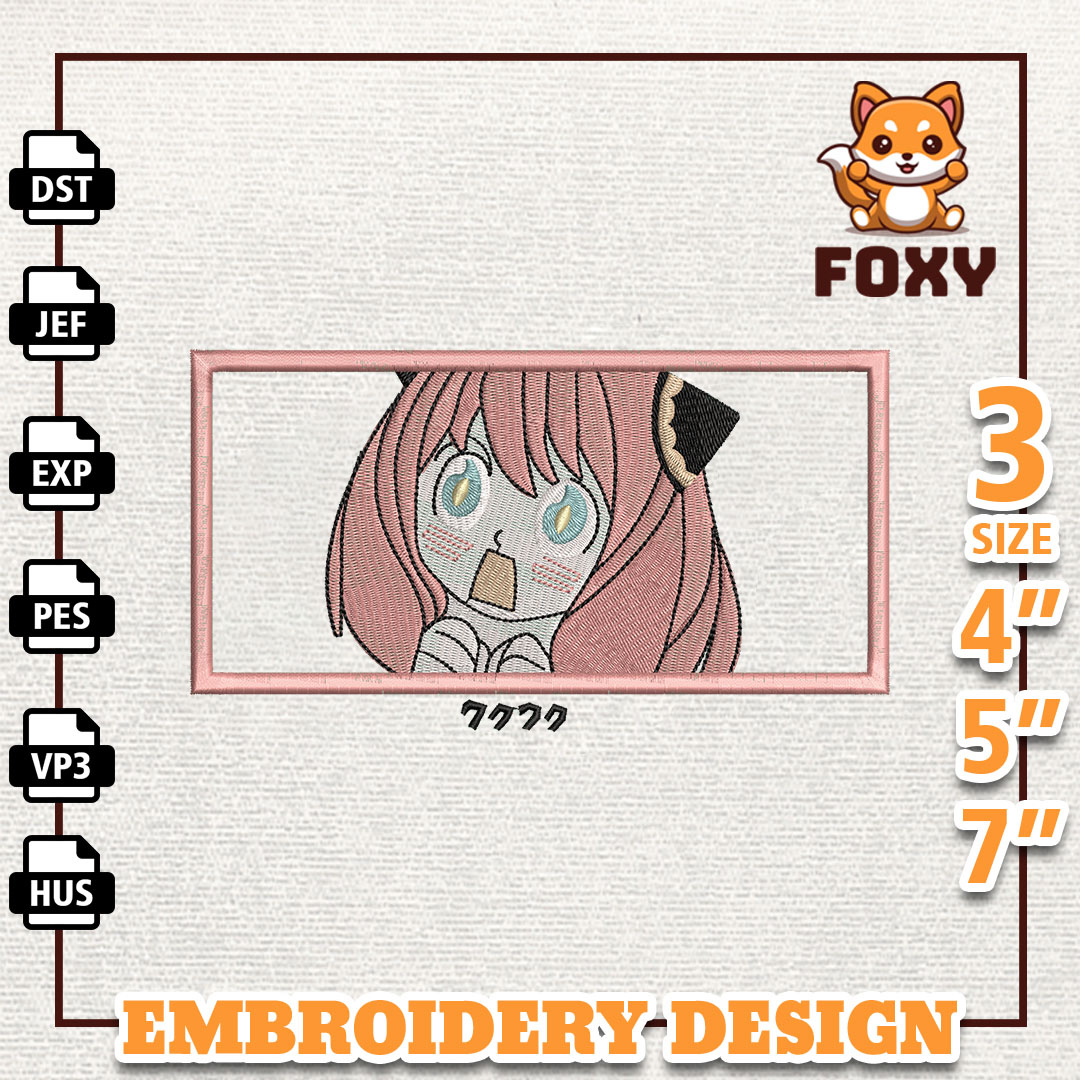 Anya Anime Design, Anime Embroidery Design, Anime Machine Em - Inspire ...