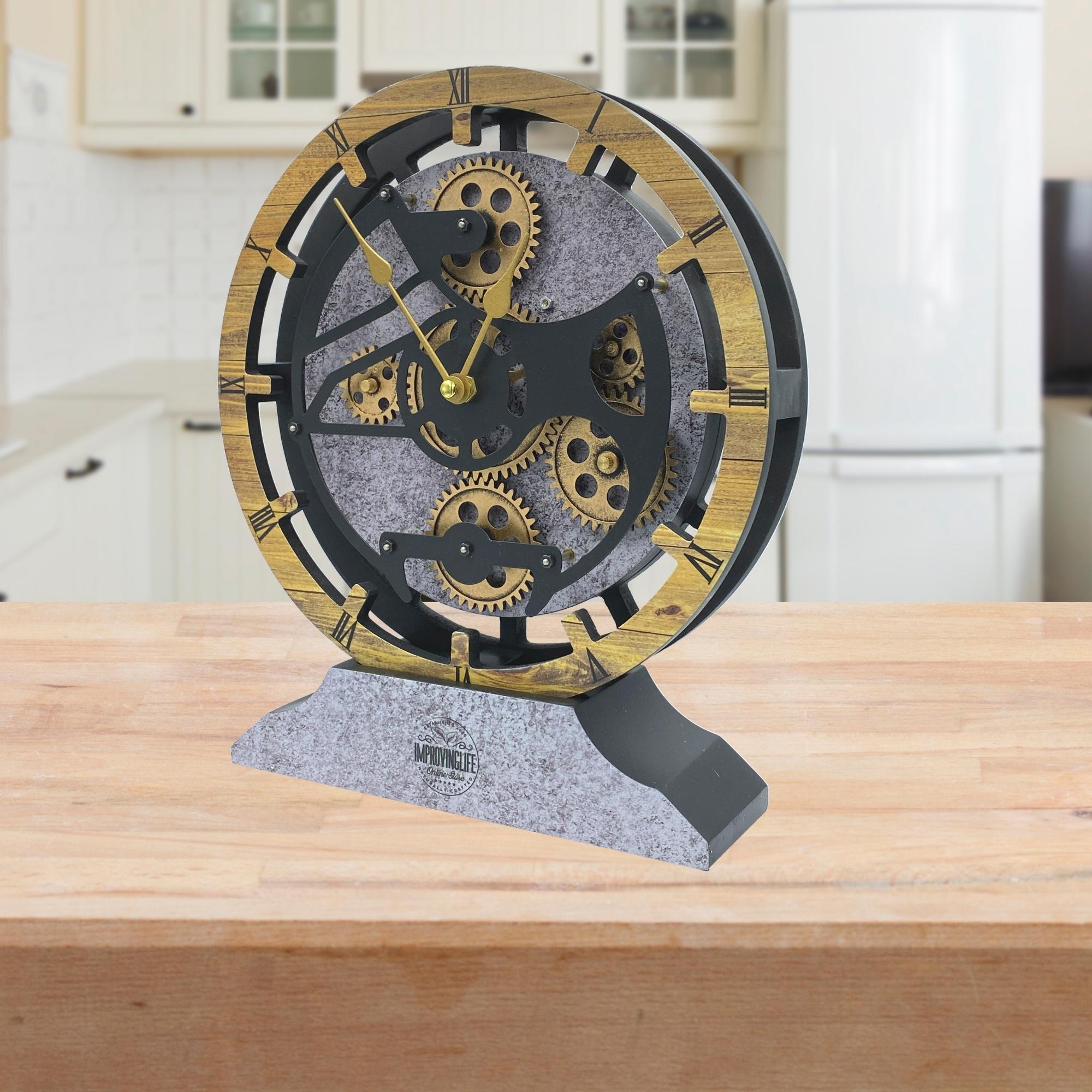 Desk Clock 10 Inches with Real Moving Gear convertible into | Inspire ...