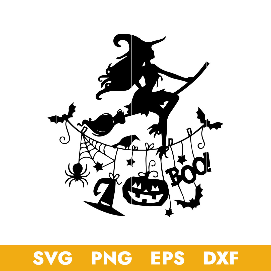 Halloween Boo Witch Svg, Halloween Svg, Png Dxf Eps Digital | Inspire ...