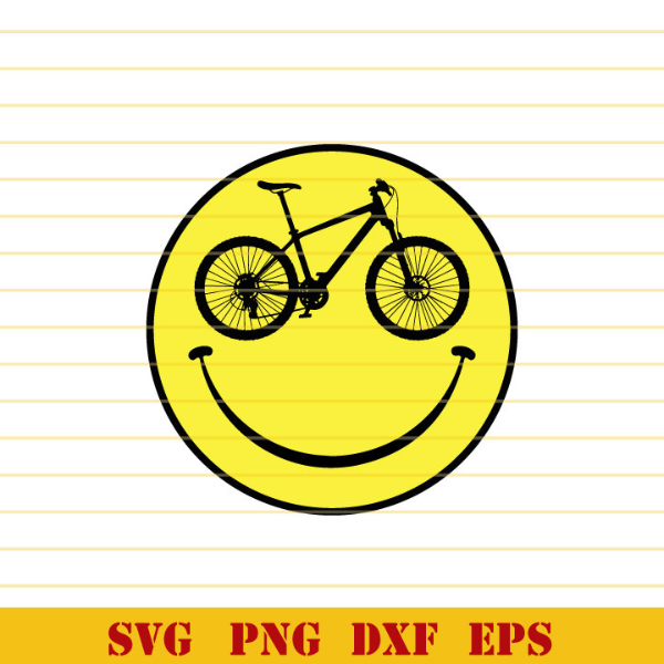 Cycling Smiley Emoji svg Happy Bike Face svg Mountain Bike s | Inspire ...