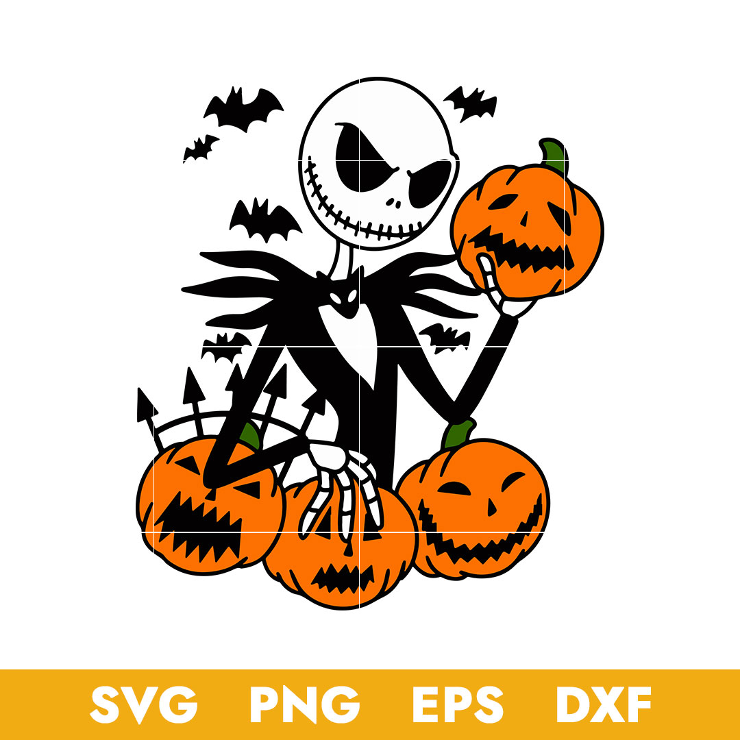 Jack Skellington Pumpkin Svg, Halloween Svg, Png Dxf Eps Dig | Inspire ...