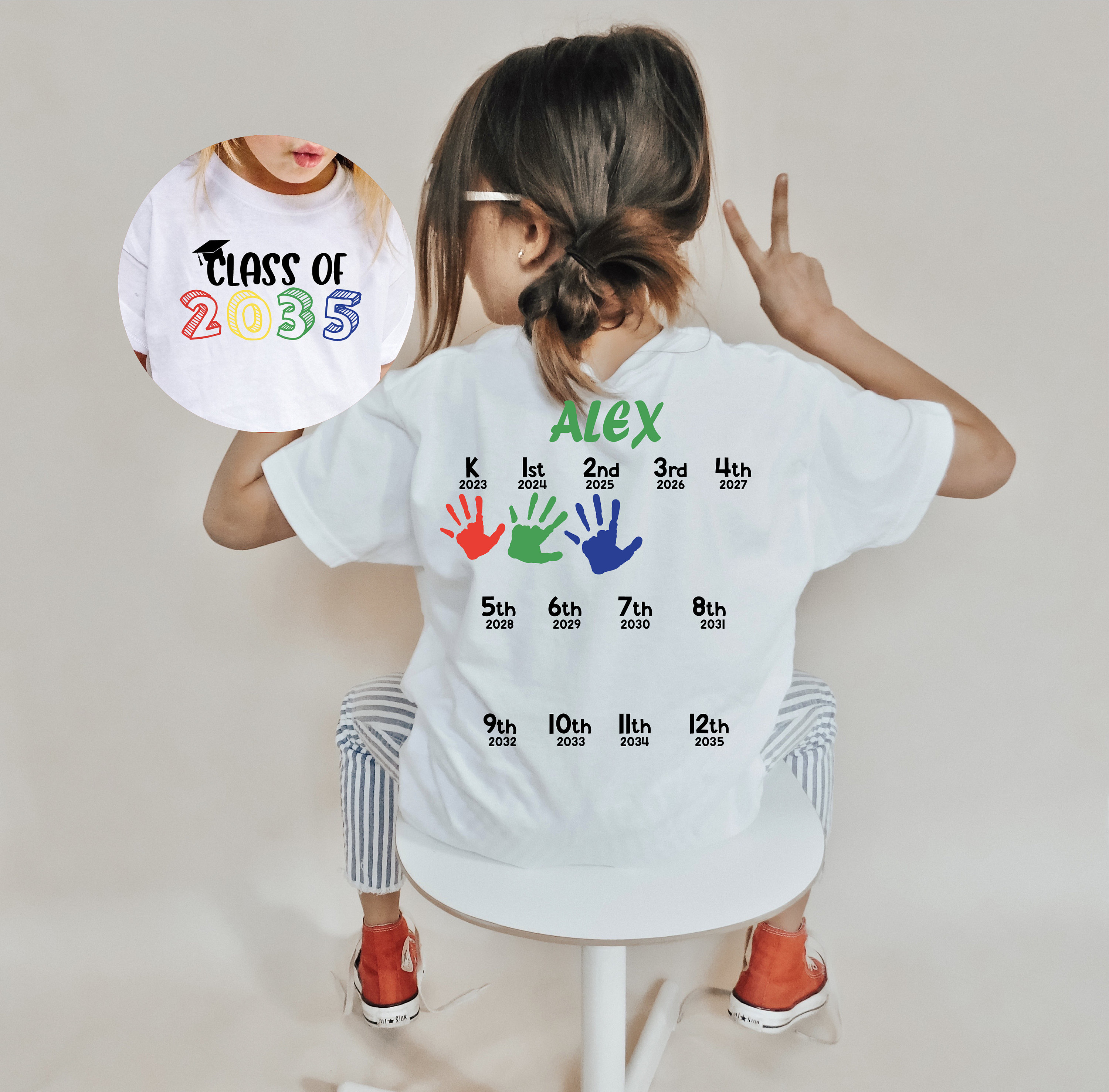 Hand Print Graduation Tee, Add Handprint Every Year, Prescho | Inspire ...