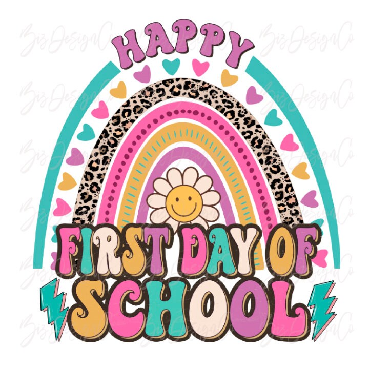 Retro happy first day of school png, Groovy back to school p | Inspire ...