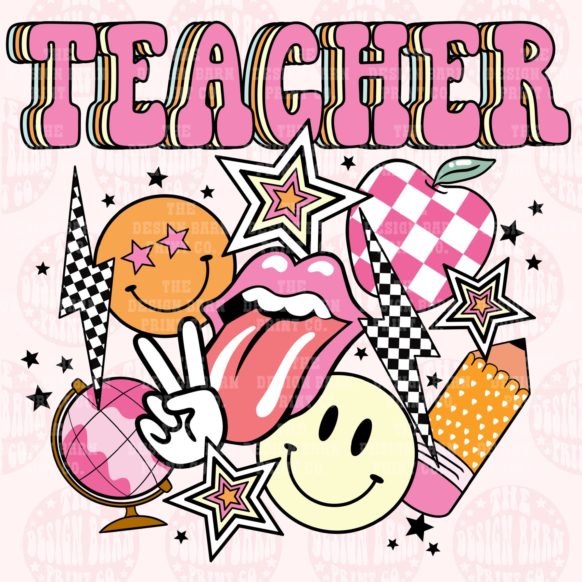 DIGITAL Teacher Png Retro Teacher Design Occupation Design S - Inspire ...