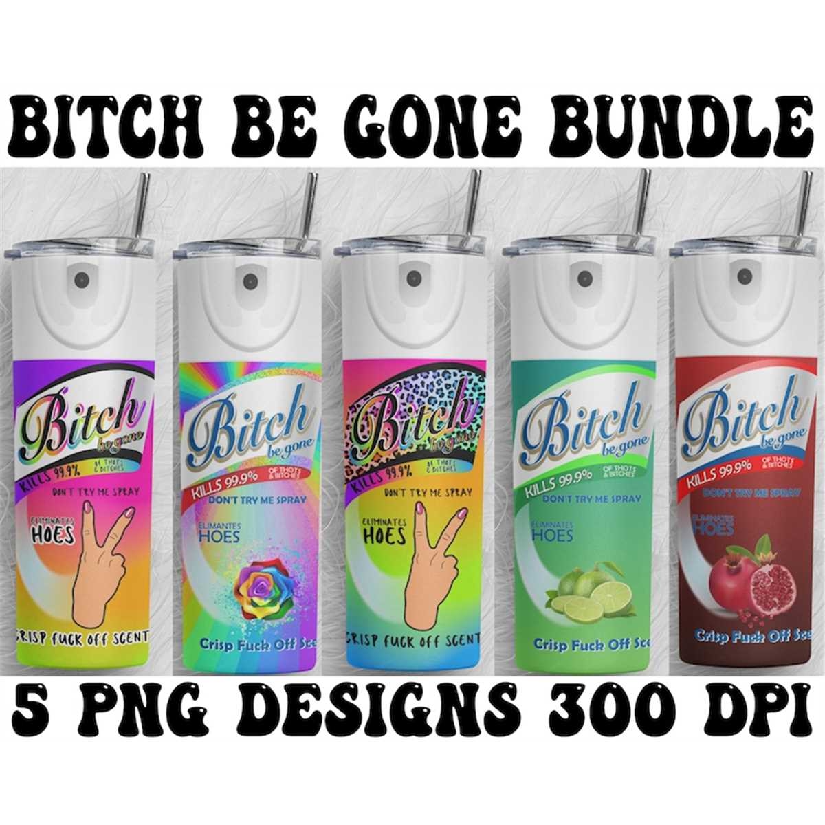 Bitch be gone Spray Bundle Tumbler Png | rainbow middle fing | Inspire ...