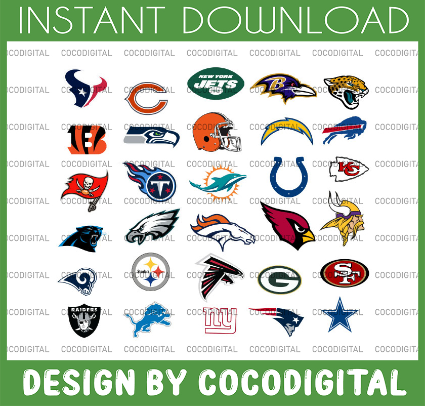 NFL Logo SVG Bundle – Football Logo–NFL Logo NFL Teams Svg | Inspire Uplift
