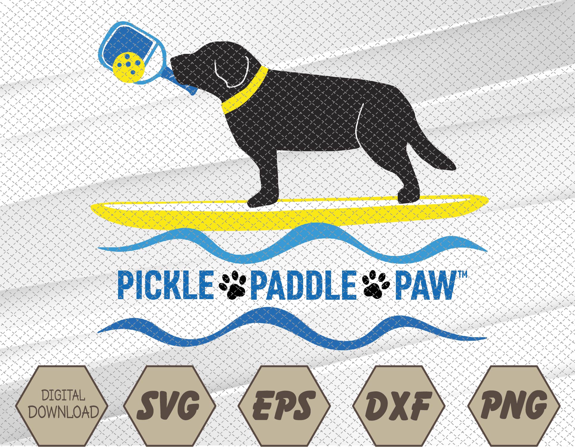 Pickle Paddle Paw - Dog paddling and playing pickleball Svg, | Inspire ...