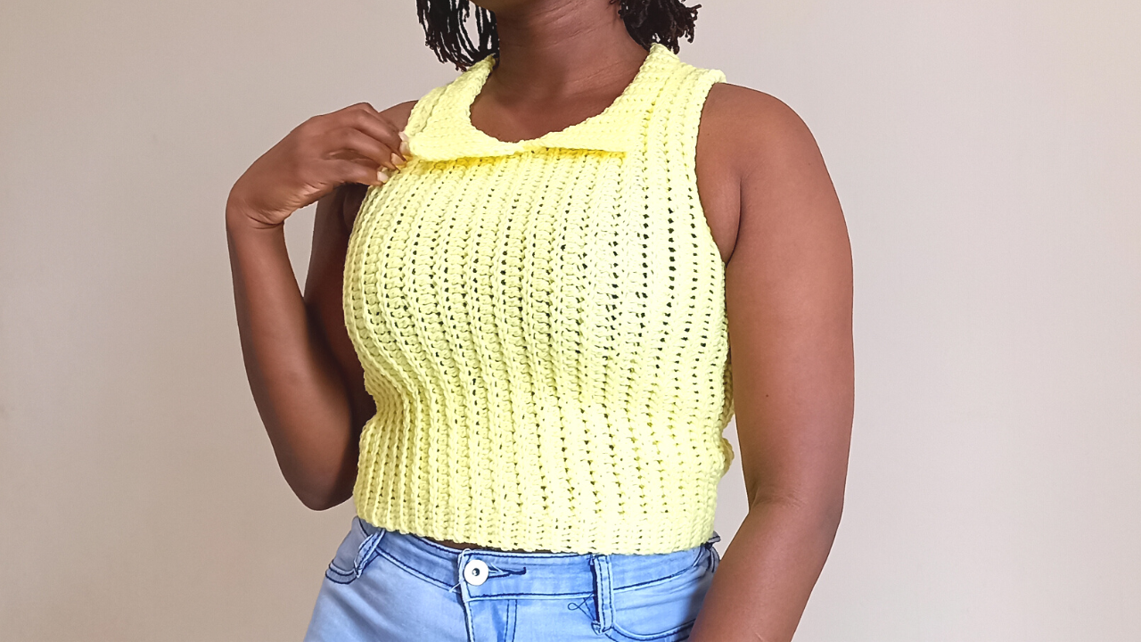Crochet Collar Summer Top Pattern, Crochet Top Pattern, Easy | Inspire ...
