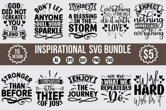 Inspirational Bundle SVG Designs - Inspire Uplift