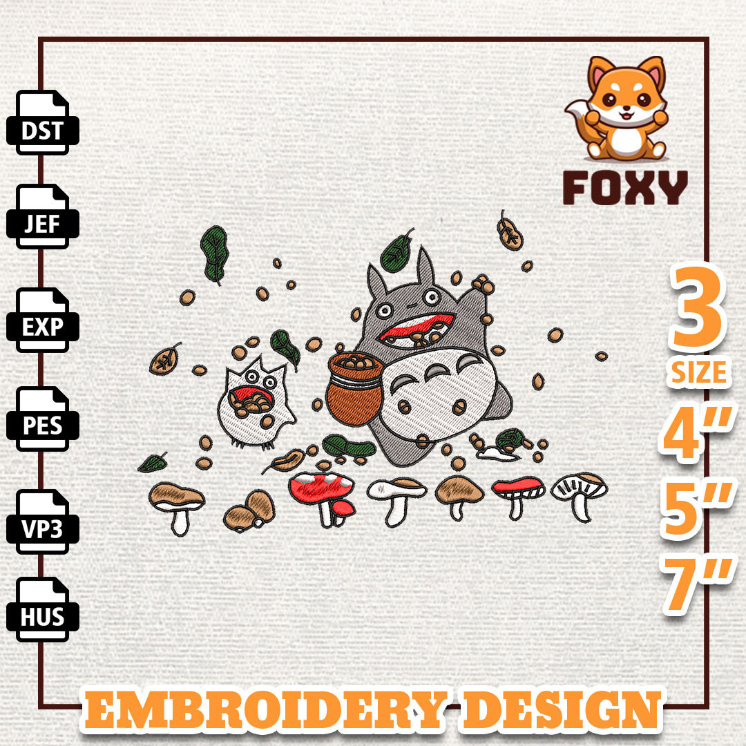 Totoro Anime Design, Anime Embroidery Design, Anime Machine - Inspire ...