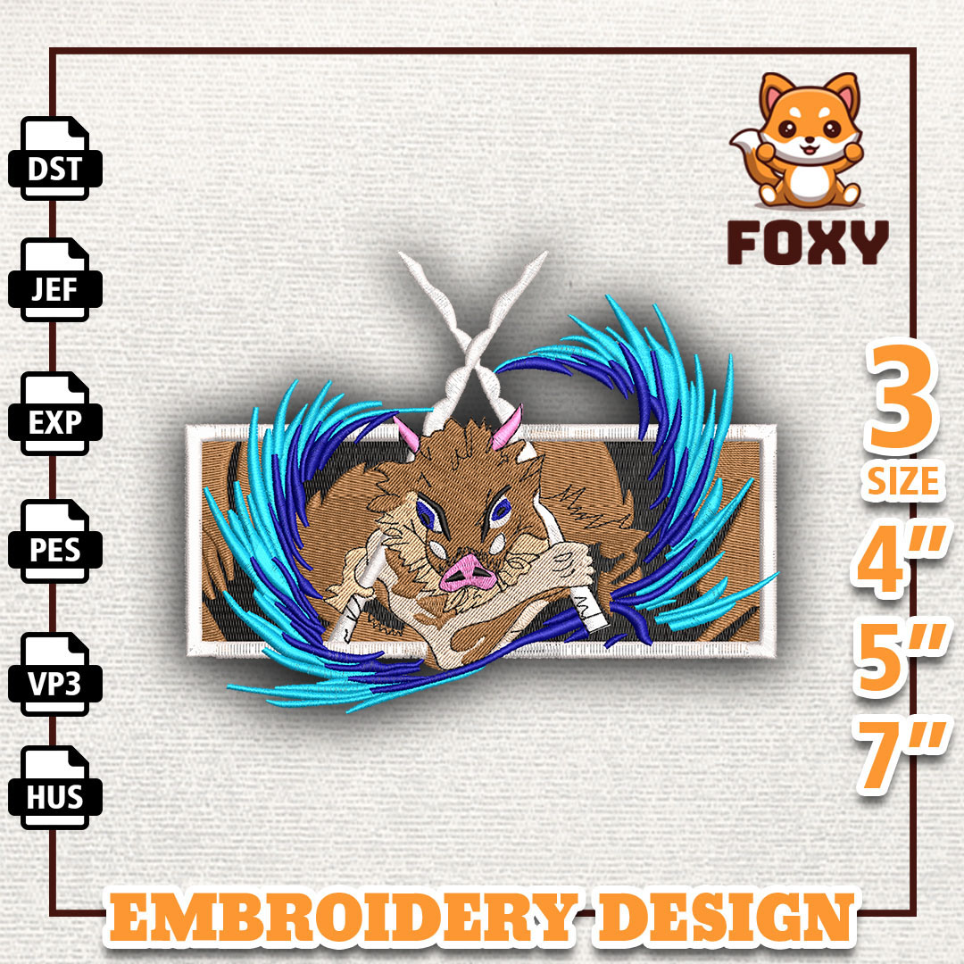 Inosuke Anime Design, Anime Embroidery Design, Anime Machine - Inspire ...