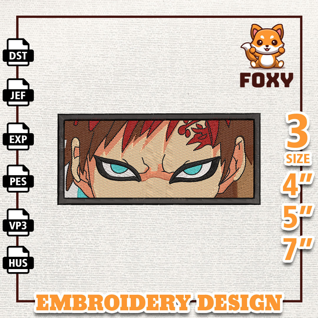 Gaara Anime Design, Anime Embroidery Design, Anime Machine E - Inspire ...