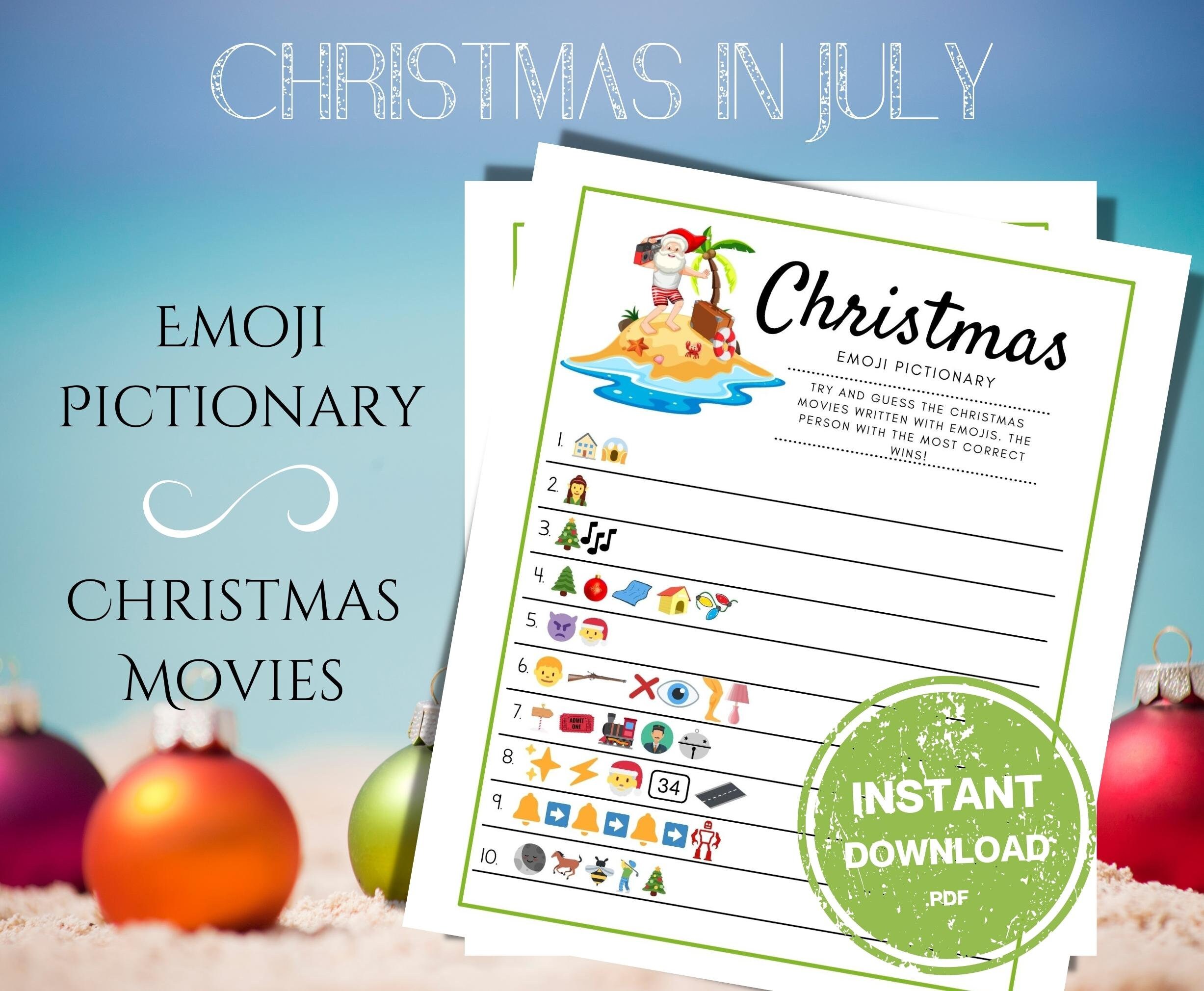 Christmas in July Movie Emoji Pictionary , Printable Christm | Inspire ...