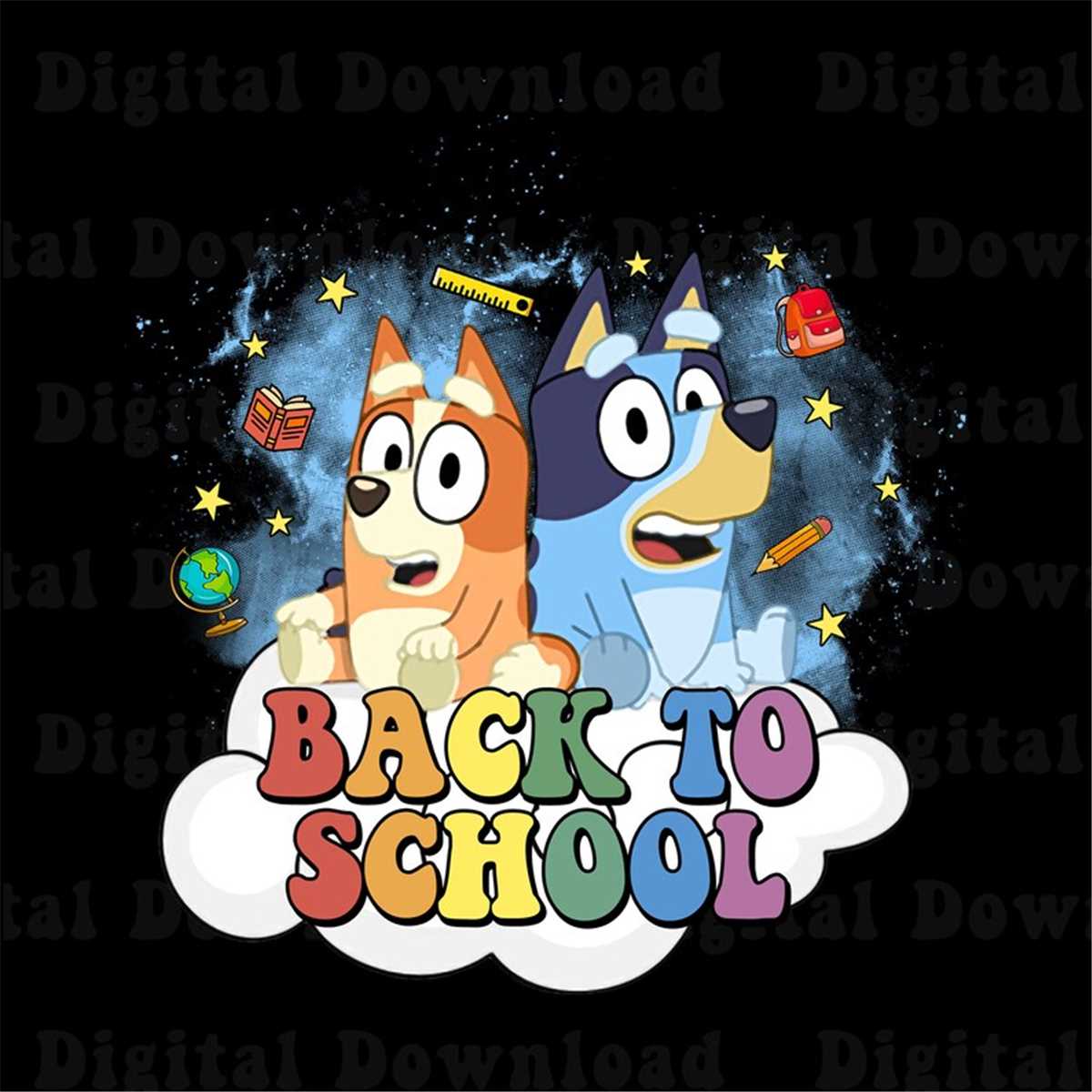 Bluey Dog Back To School Png, First Day Of School Png, Bluey | Inspire ...