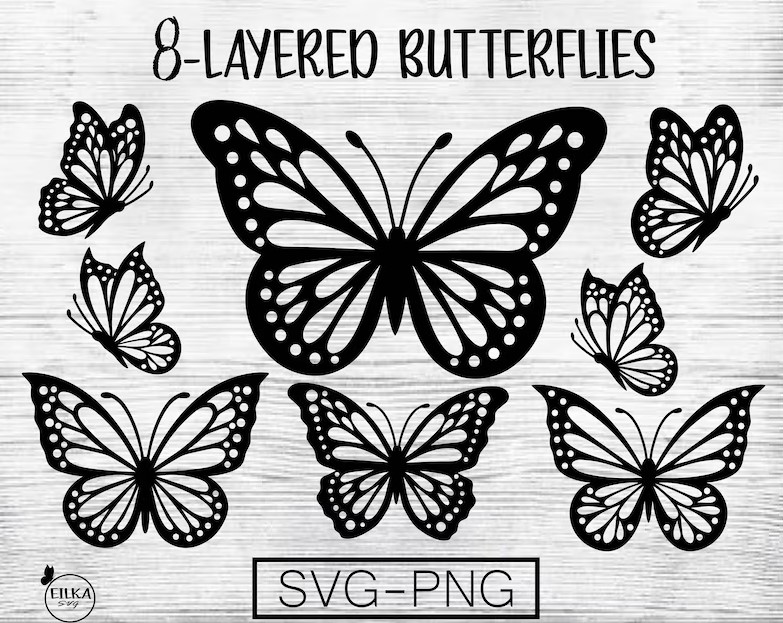 Butterfly svg, Butterfly svg bundle, Layered Butterfly Bundl | Inspire ...