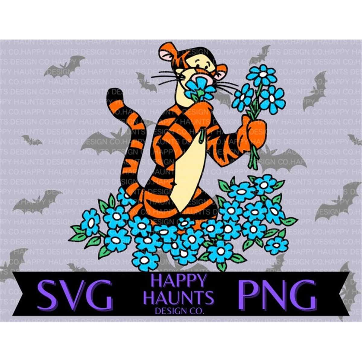 Floral Tigger SVG, easy cut file for Cricut, Layered by colo | Inspire Uplift