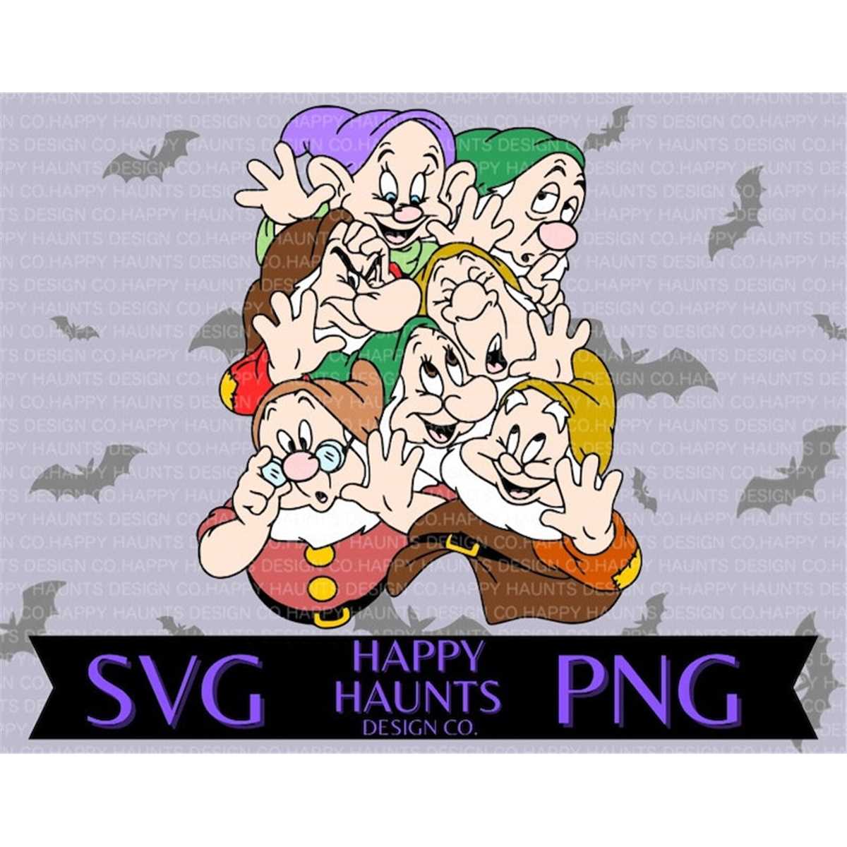 7 dwarfs SVG, easy cut file for Cricut, Layered by colour | Inspire Uplift