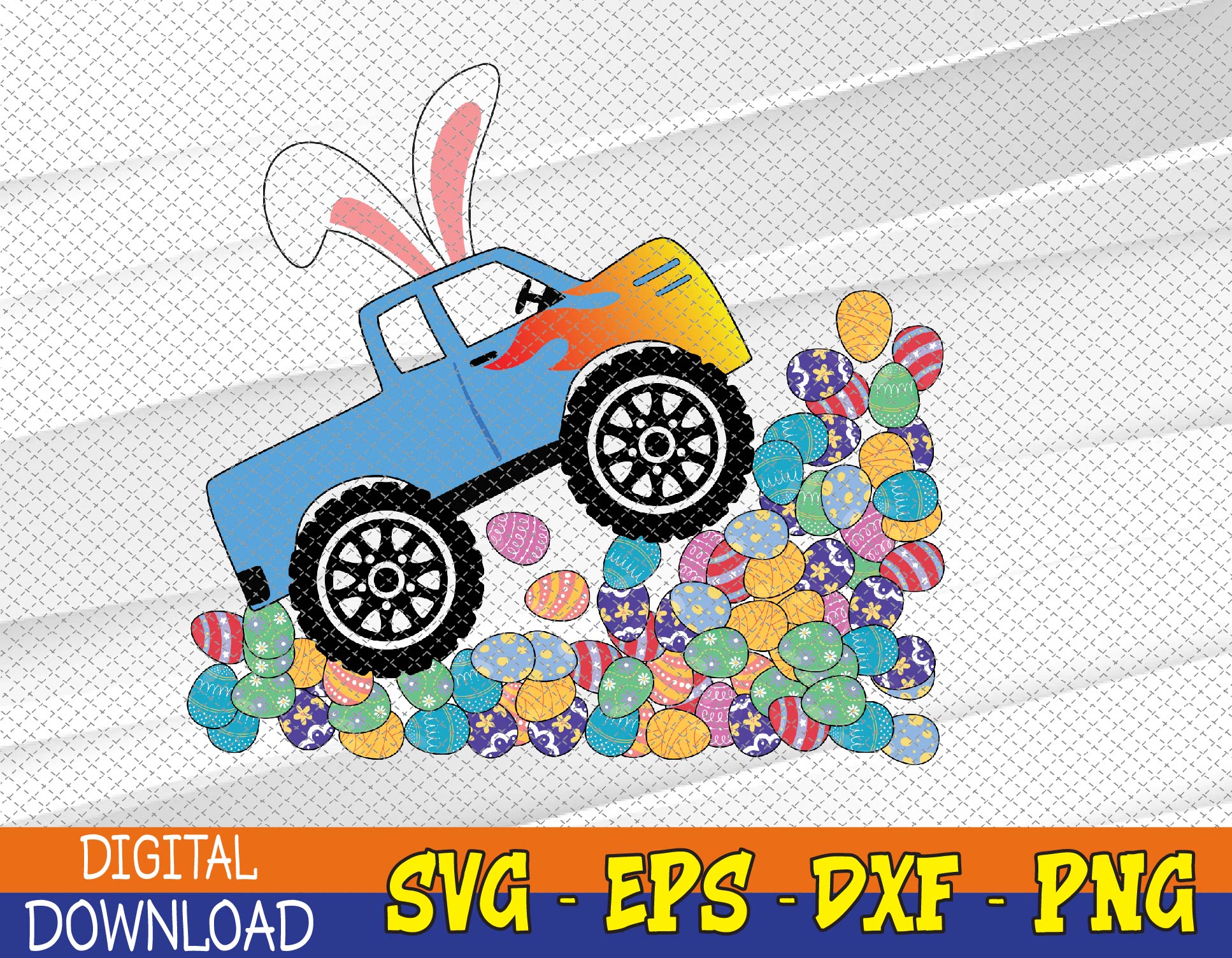 Kids Easter Monster Truck Climbing Easter Eggs Svg, Eps, Png | Inspire ...