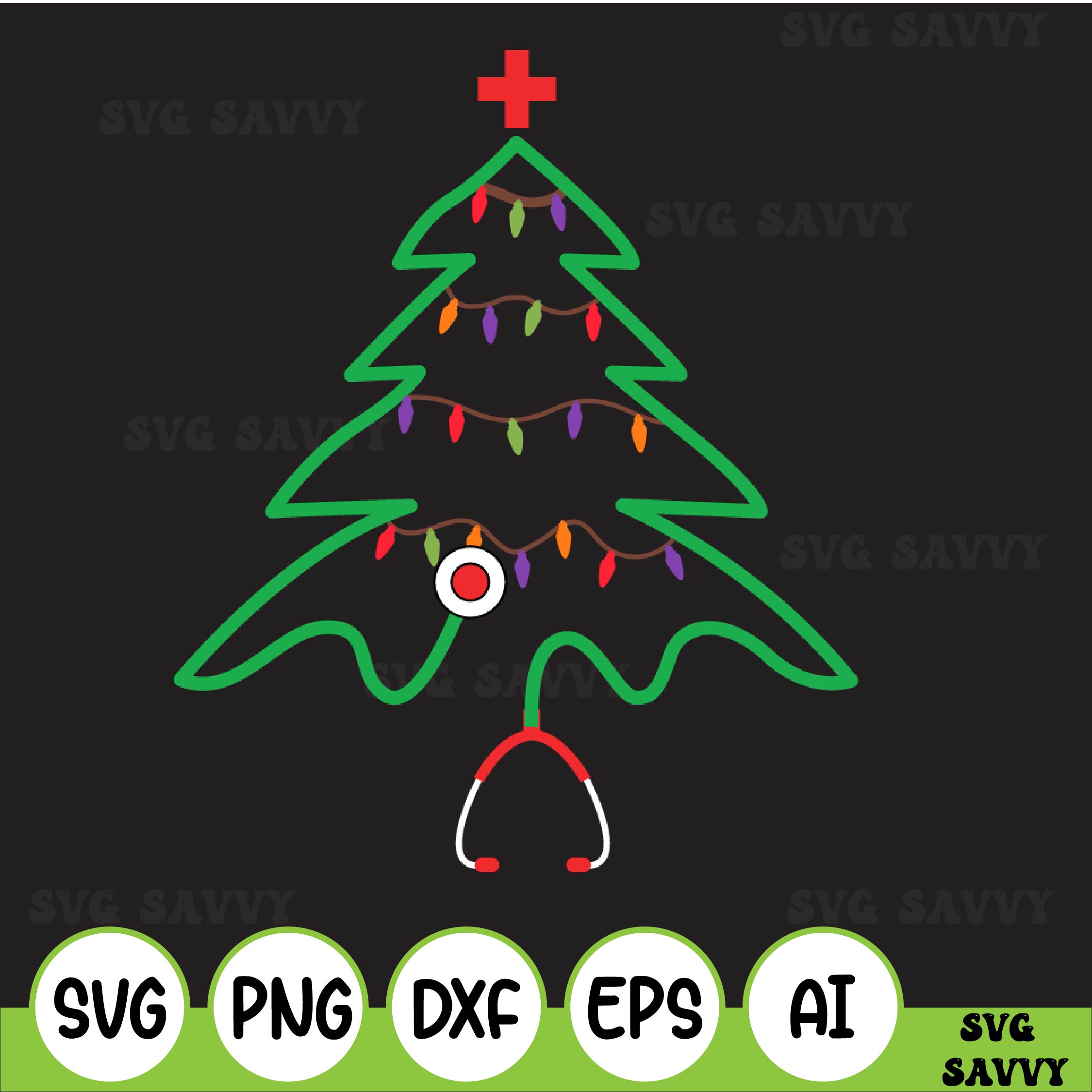 Christmas Tree Svg, Stethoscope Christmas Tree Svg,Nurse Doc | Inspire ...