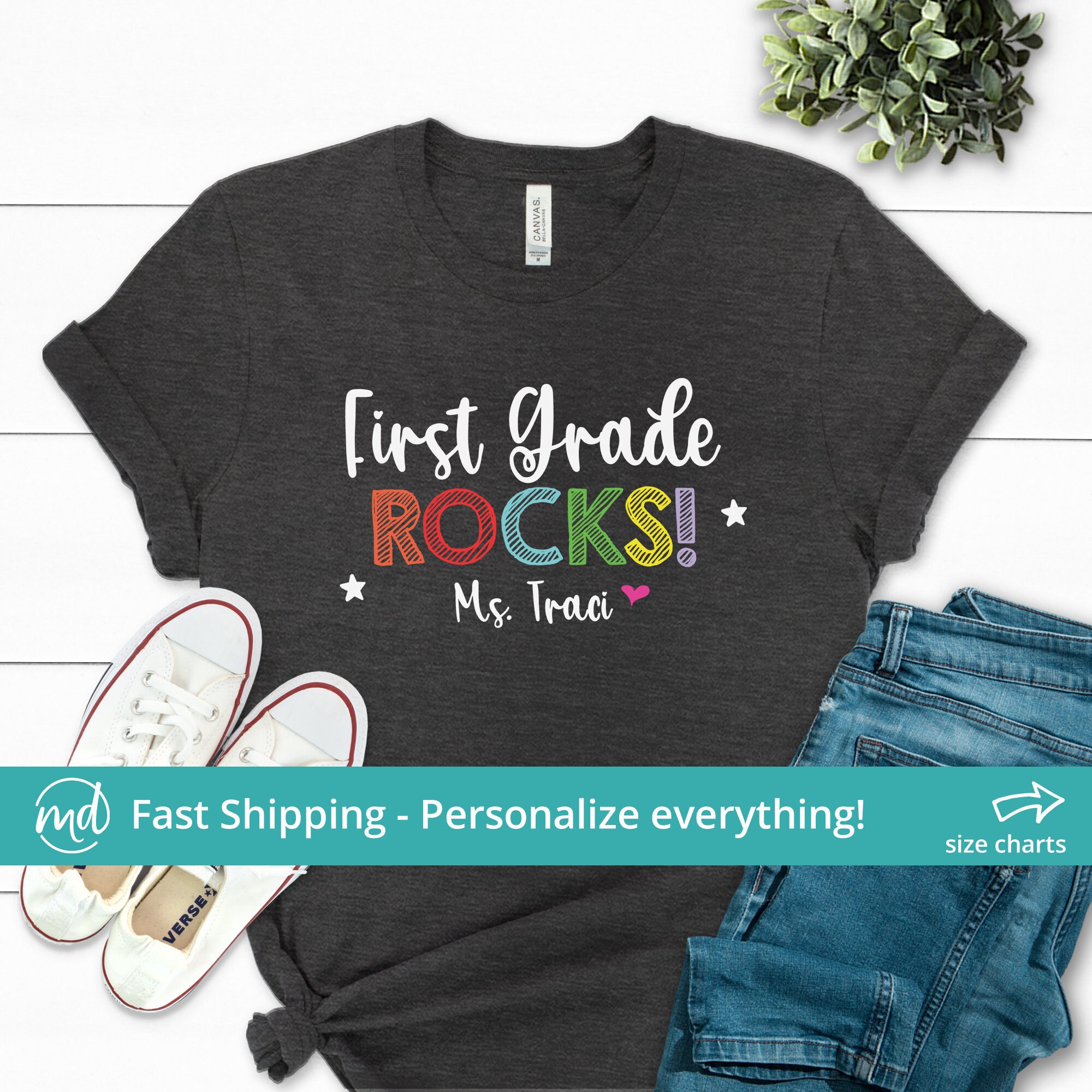 First Grade Rocks, Teacher Shirt 1st Grade Rocks, 1st Grade | Inspire ...